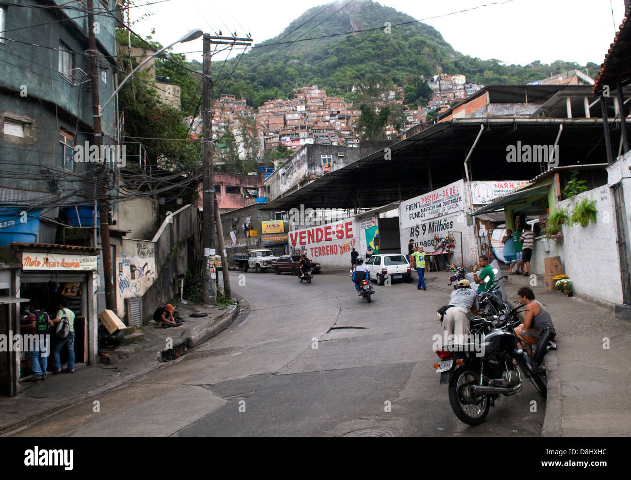 A commercial street in a favela in Rio De Janeiro Stock Photo - Alamy