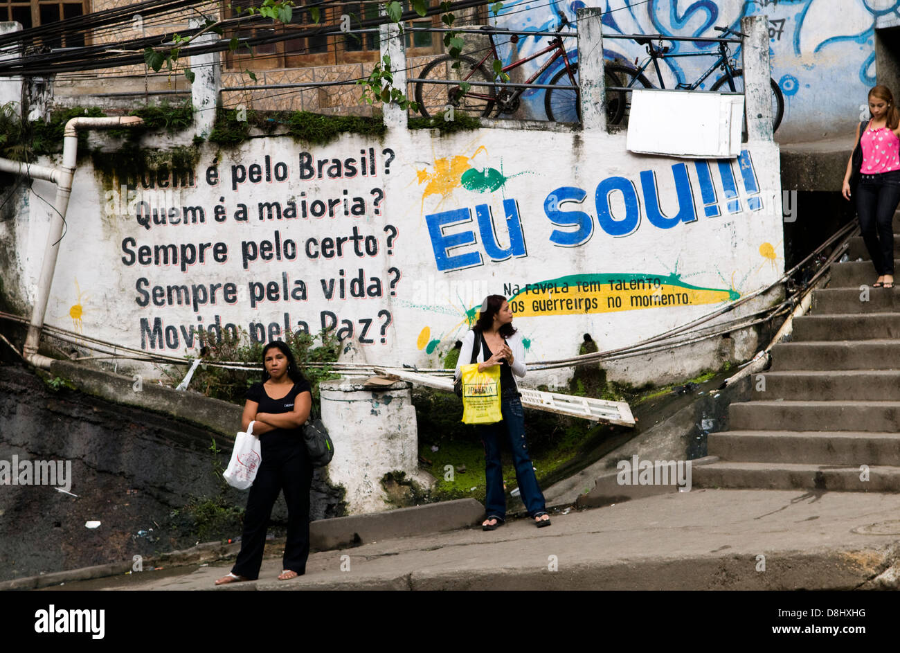 Local Brazilian women waiting for public transport ( motorbike taxi) in ...