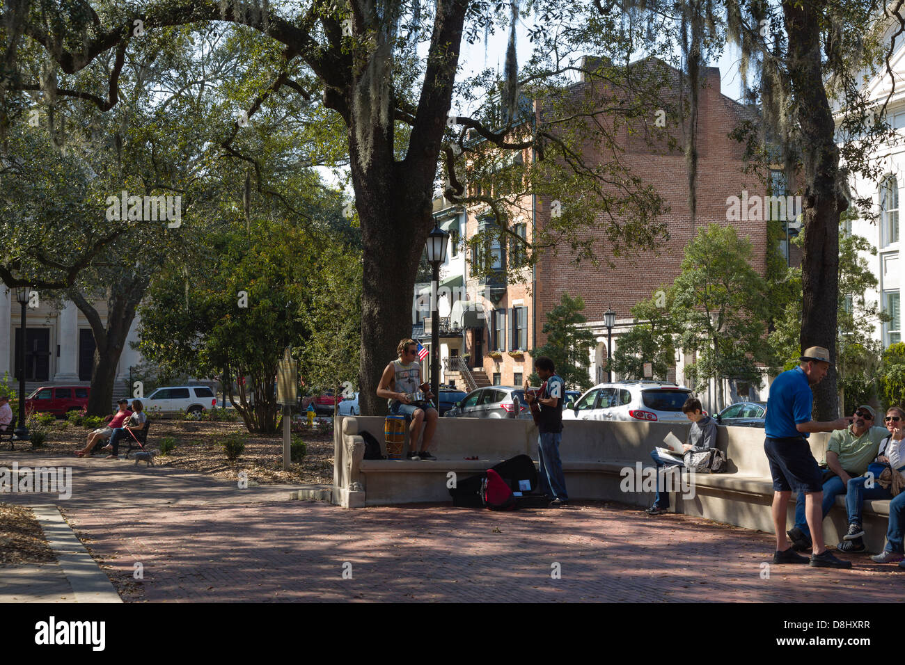 Chippewa Square, Downtown Historic District, Savannah Georgia Stock ...
