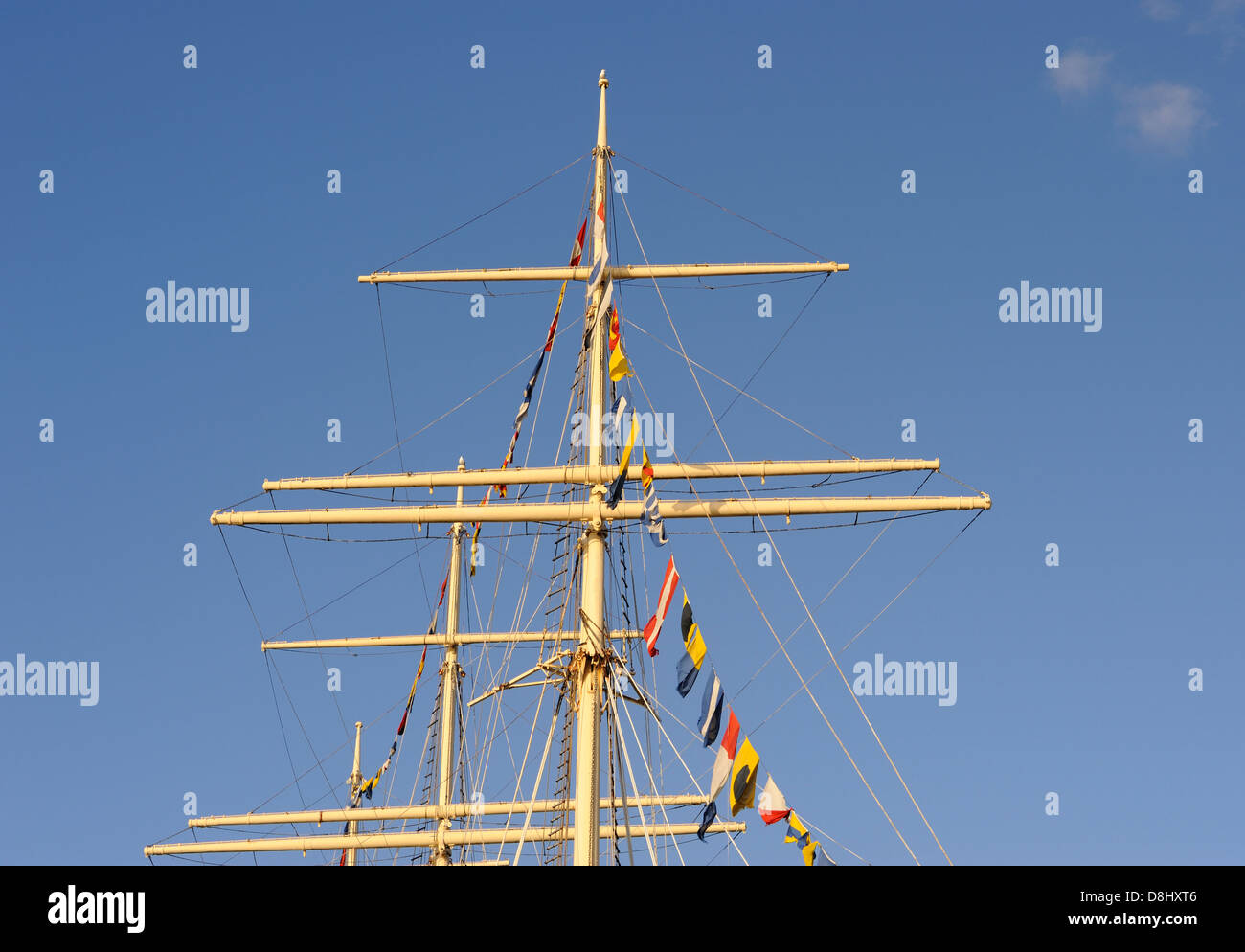 Mast of Viking sail ship, Lilla Bommen harbour, Gothenborg, Sweden ...