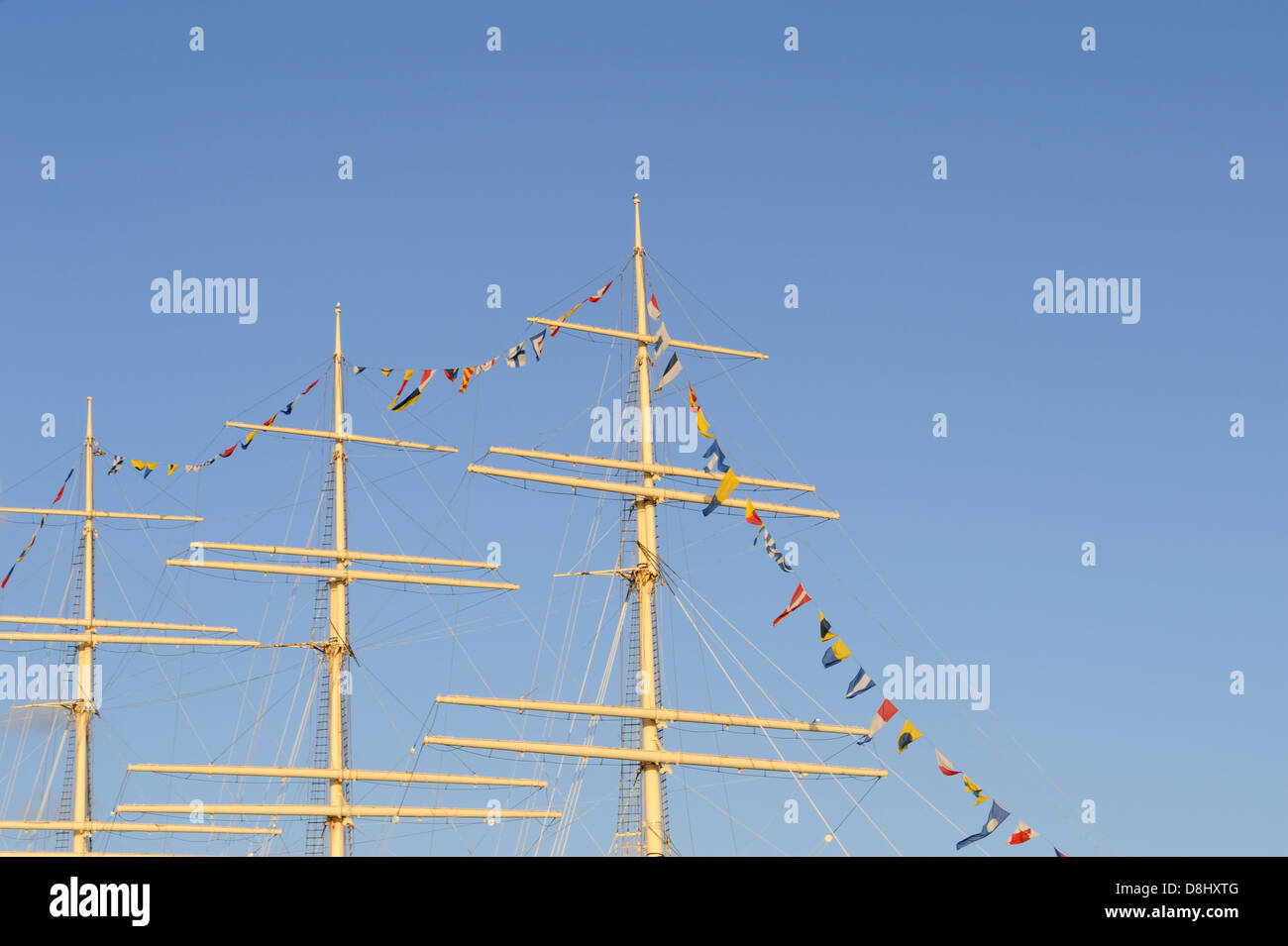 Mast of Viking sail ship, Lilla Bommen harbour, Gothenborg, Sweden ...