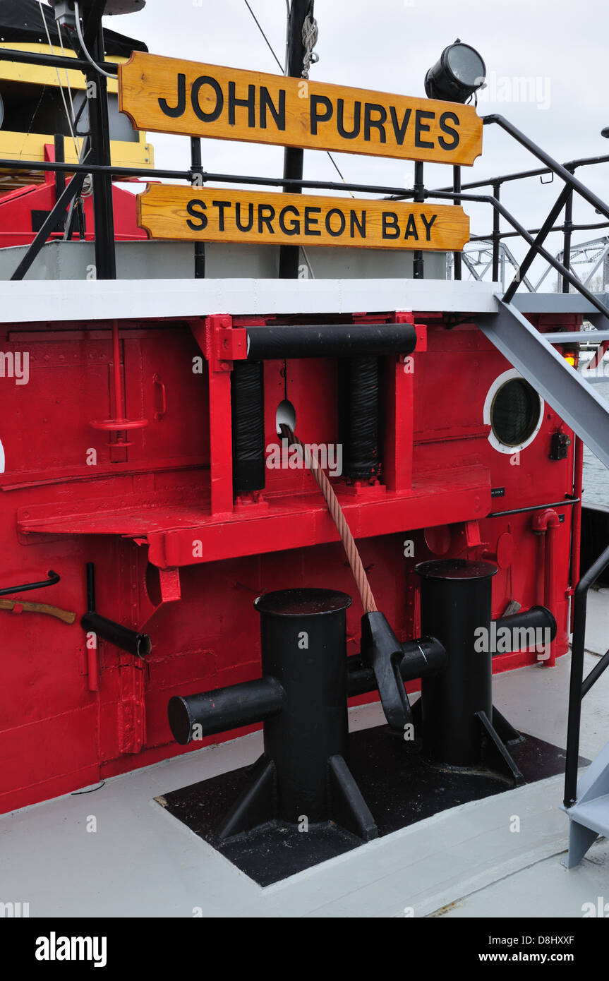 Rear deck of the tugboat John Purves, docked at the Sturgeon Bay ...