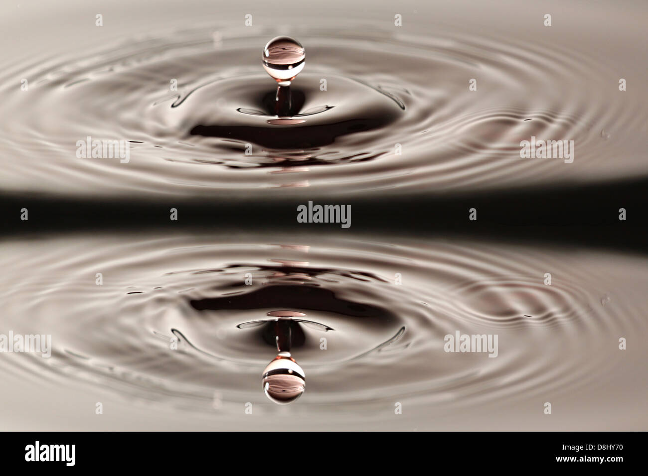 The Water drop close up into a beautiful shape,A reflections on the ...