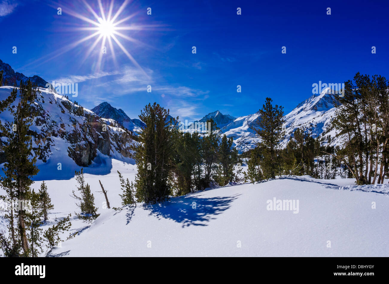 Sierra crest from Long Lake, John Muir Wilderness, Sierra Nevada ...