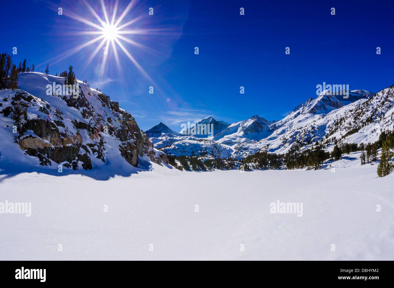 Sierra crest from Long Lake, John Muir Wilderness, Sierra Nevada ...
