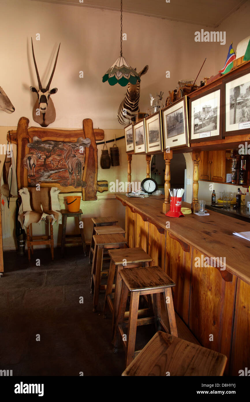 Bar at historic Seeheim Hotel (1896), near Keetmanshoop, Southern ...