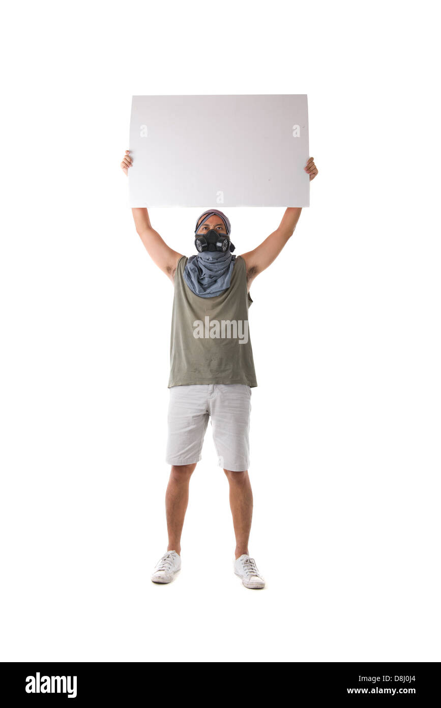 protestor isolated in white Stock Photo - Alamy
