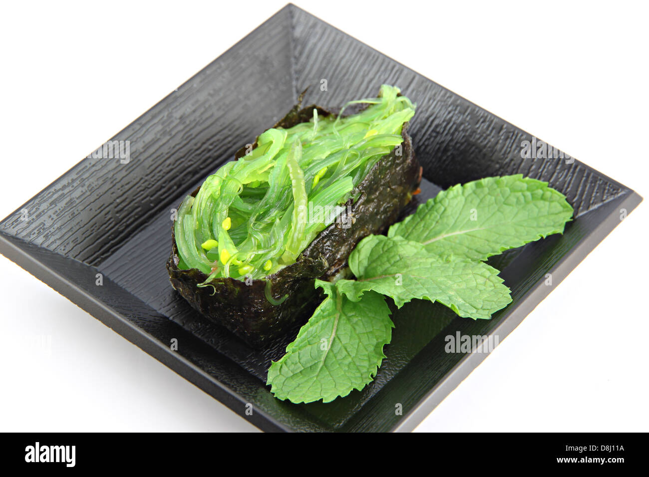 Sushi made from sea weed on dish,Sushi is a food of Japanese Stock ...