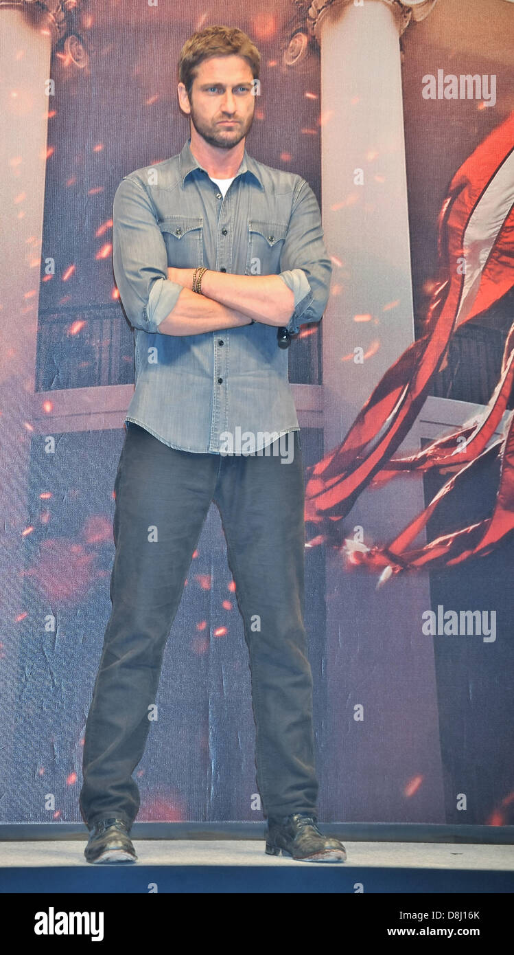 Tokyo, Japan. May 28, 2013. Actor Gerard Butler attends a press ...