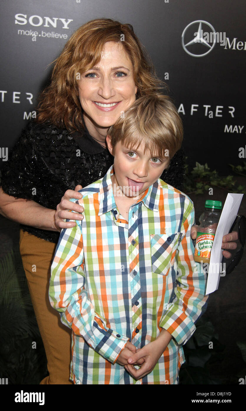 New York, U.S. May 29, 2013. Actress EDIE FALCO and her son attend the ...