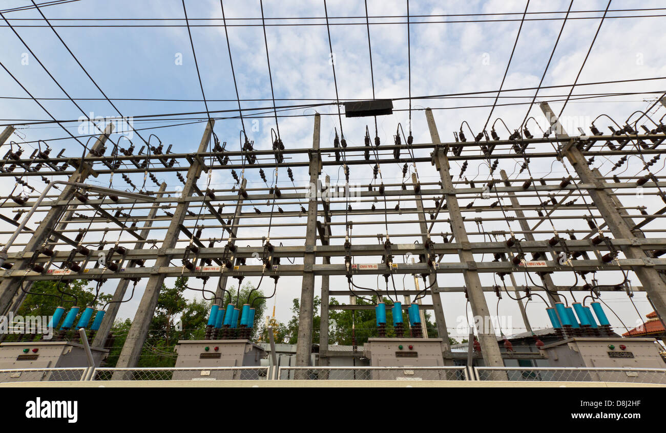 Electric Power Station in the City with Blue Sky Background Stock Photo ...