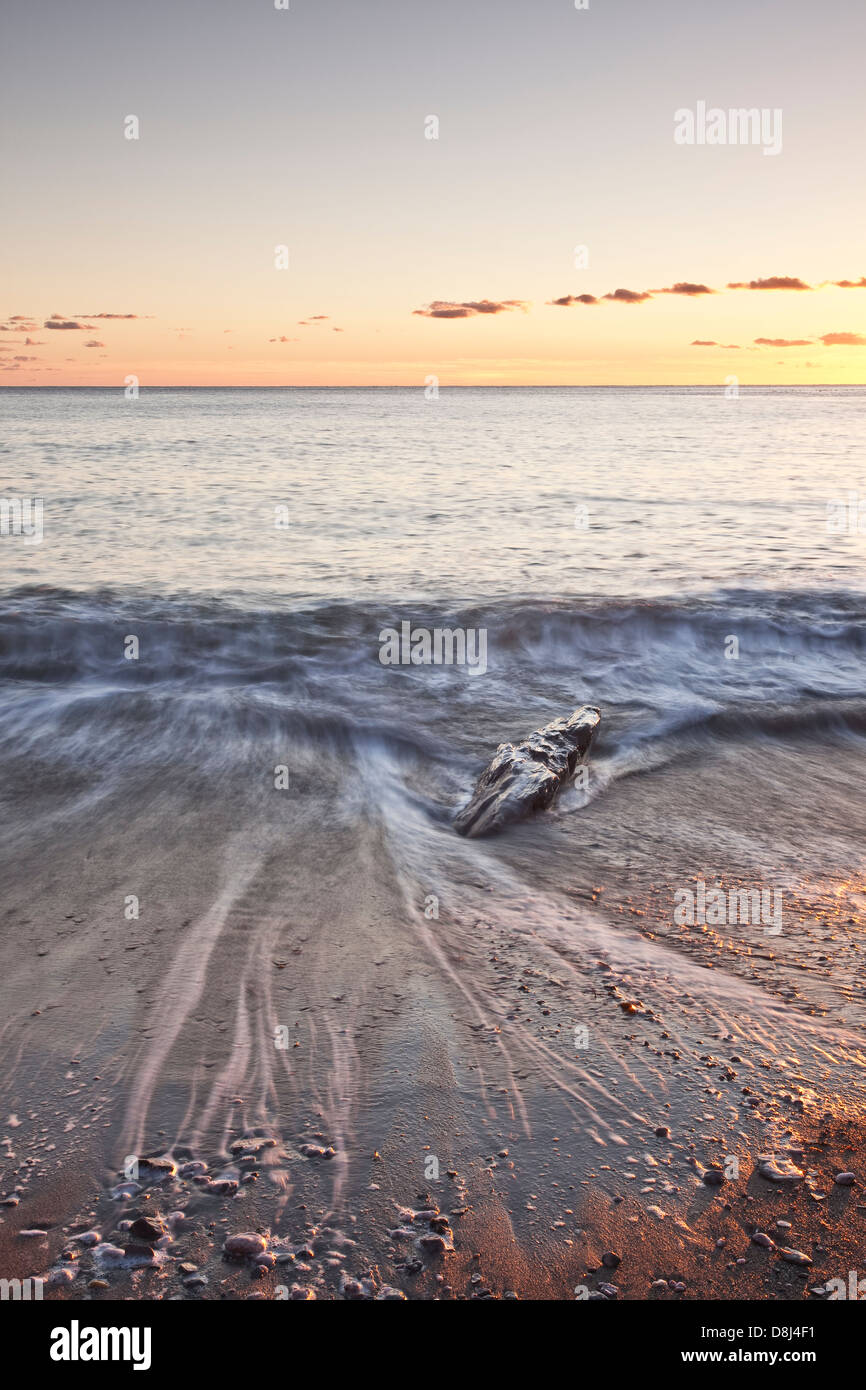 Looking out across Bigbury Bay from Westcombe Beach in Devon with the ...
