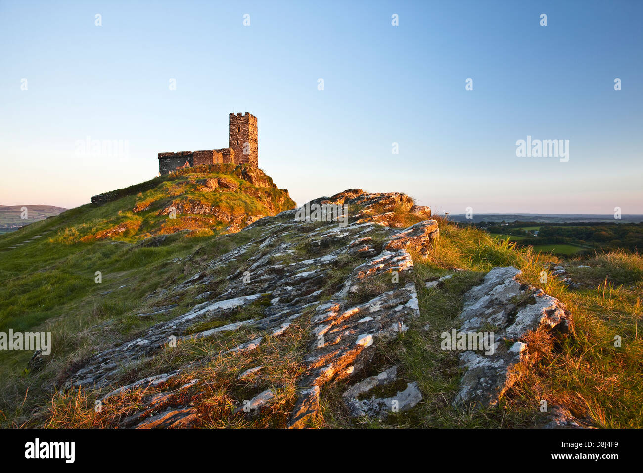 The church of St Michael on top of Brent Tor on the edge of Dartmoor in ...