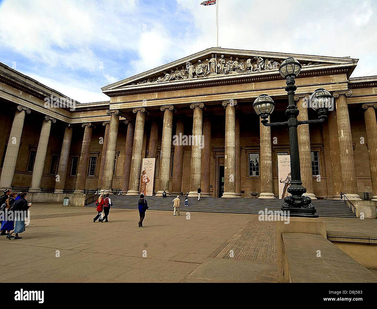 The front entrance of the British Museum in London, a historic and ...