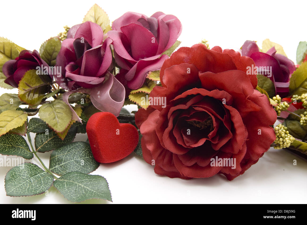 Heart and roses Stock Photo - Alamy