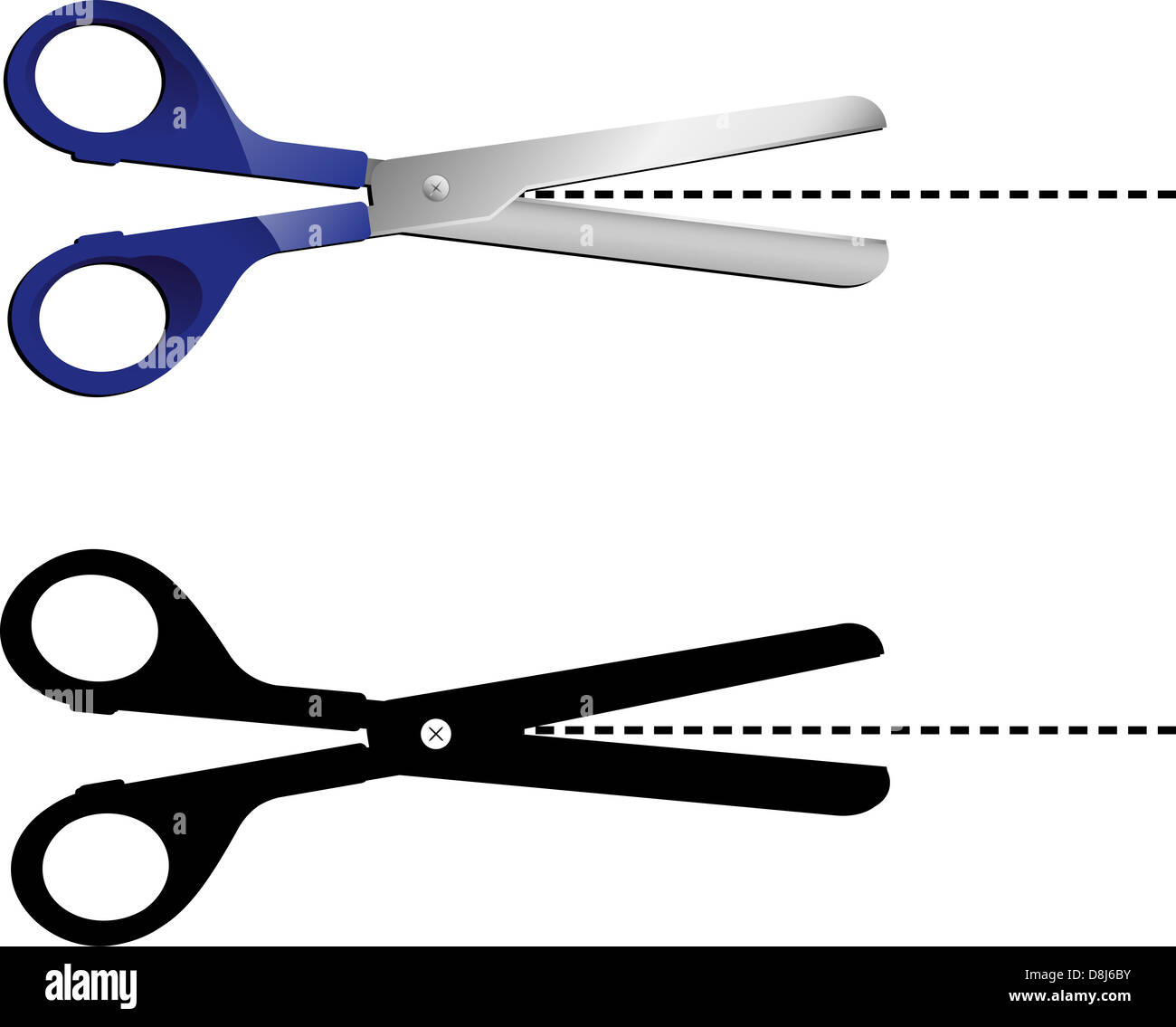 Highly detailed scissors with dots line. Editable Vector Illustration ...