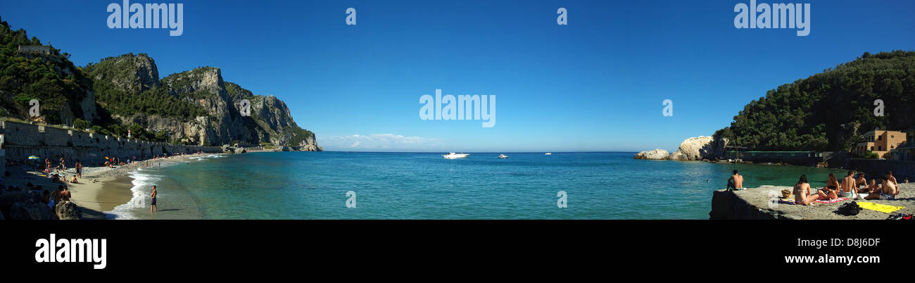 Bay at the Punta Crena - Liguria Stock Photo - Alamy