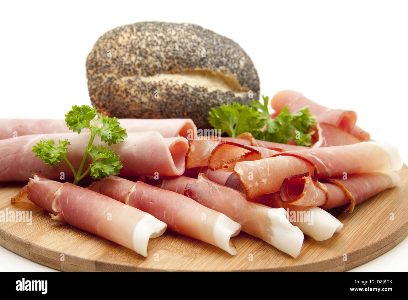 Ham with roll Stock Photo - Alamy