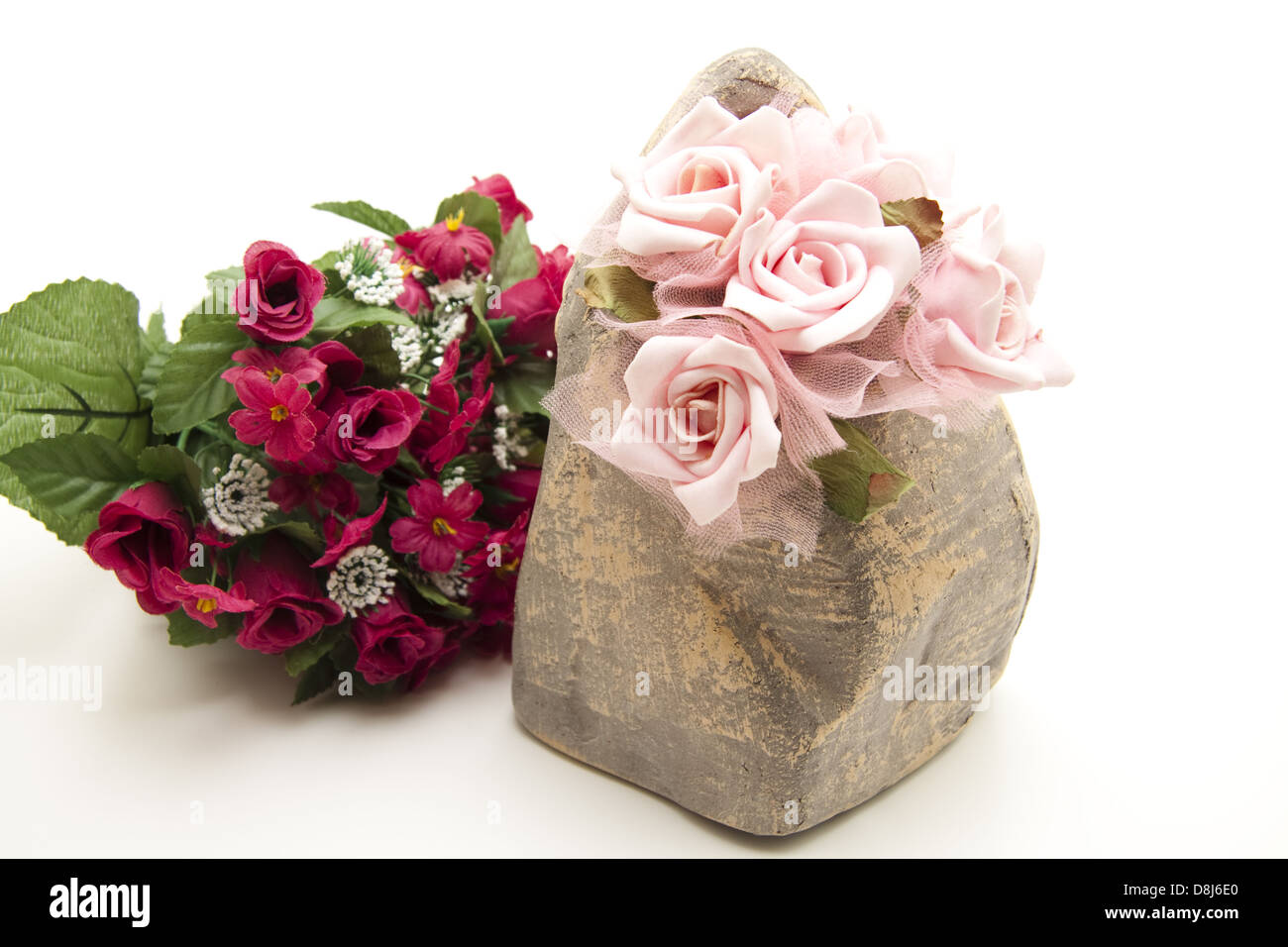 Rose in the stone vase Stock Photo - Alamy