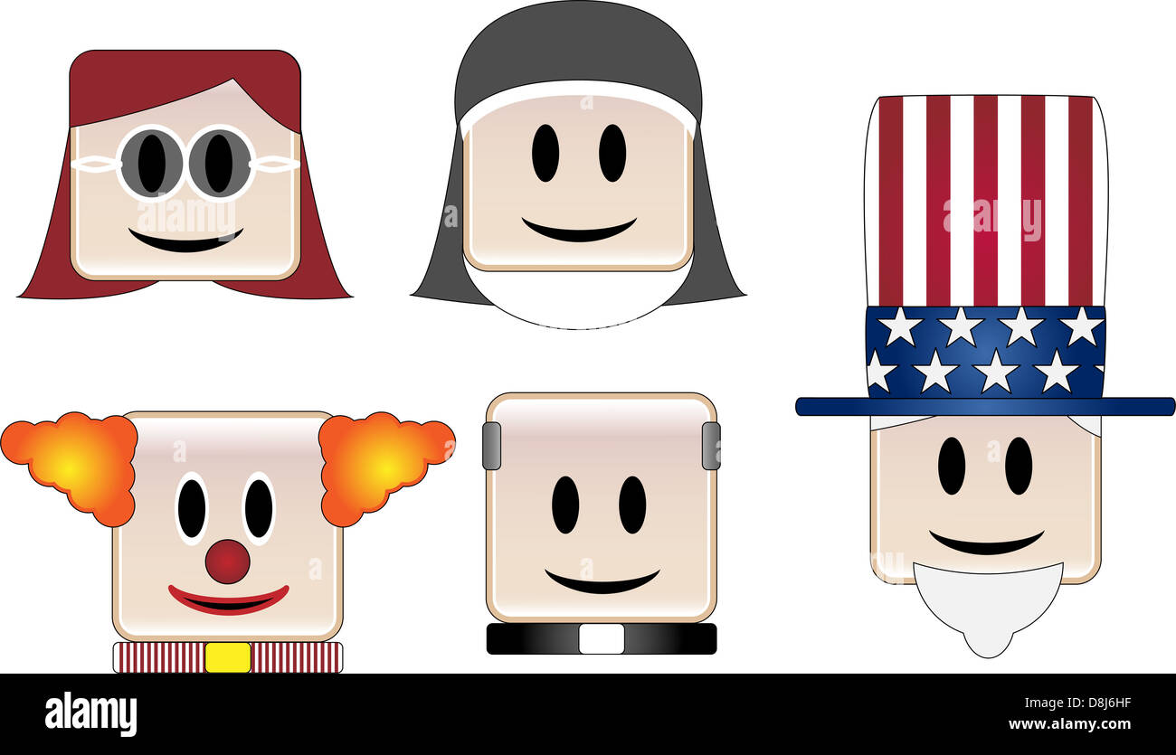 Set of images with random occupations Stock Photo - Alamy