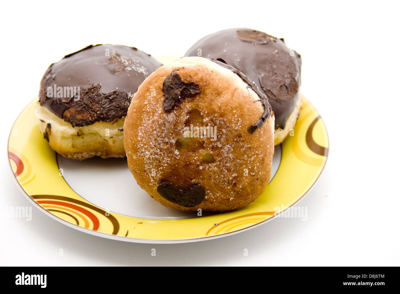 Donuts on plate Stock Photo - Alamy