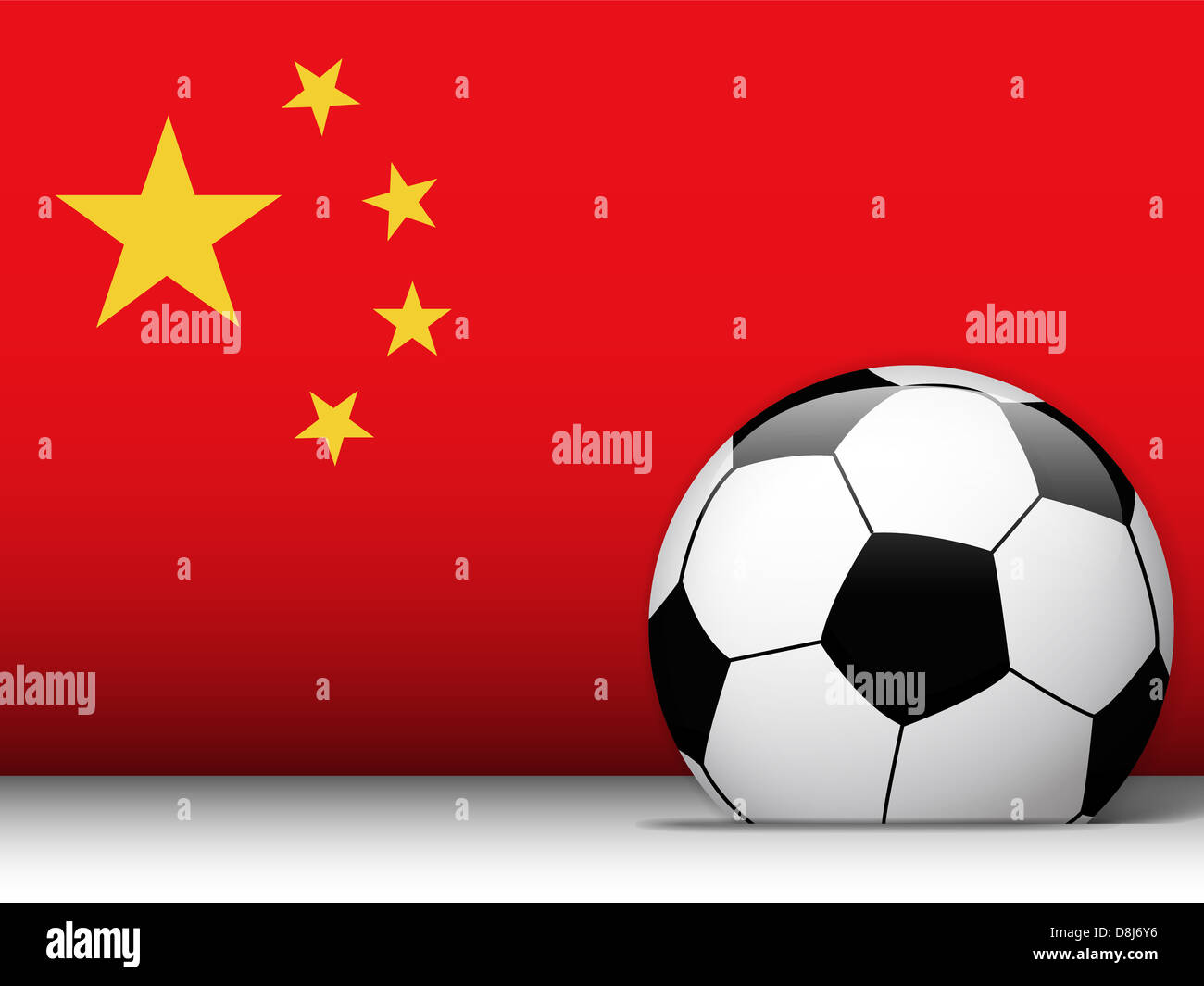 Vector - China Soccer Ball with Flag Background Stock Photo - Alamy