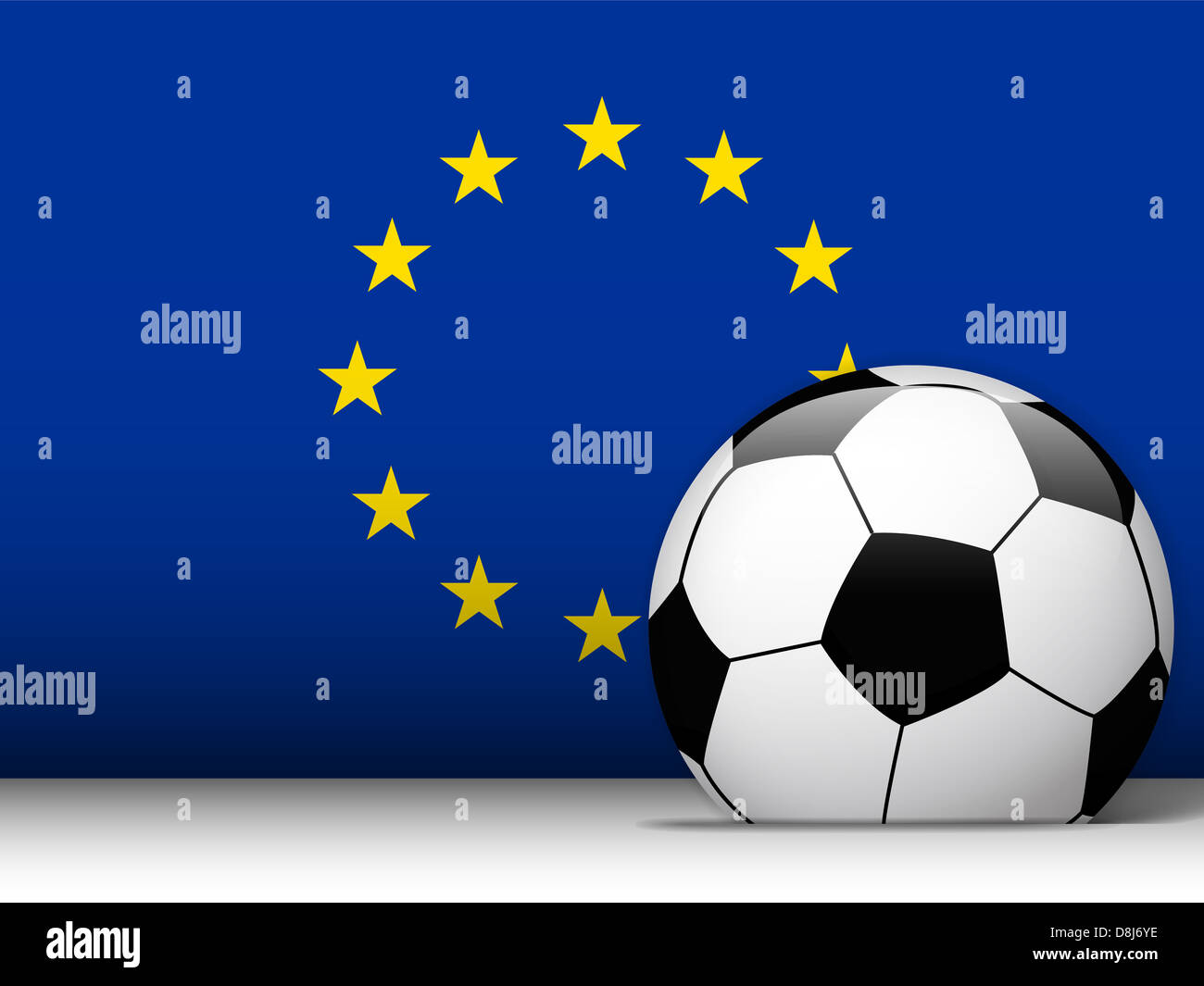 Vector - Europe Soccer Ball with Flag Background Stock Photo - Alamy