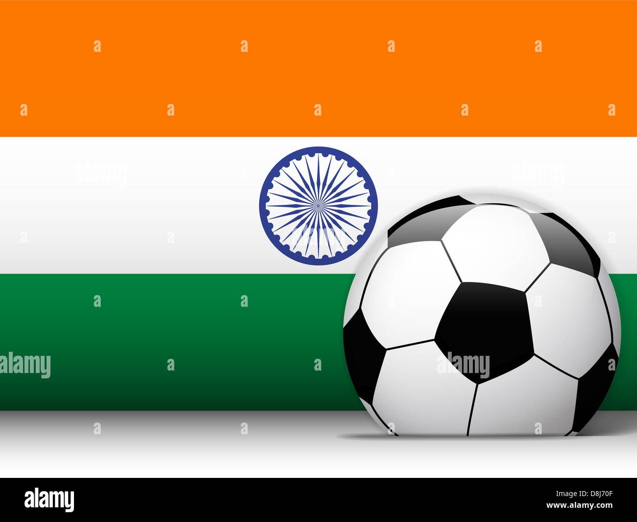 Vector - India Soccer Ball with Flag Background Stock Photo - Alamy