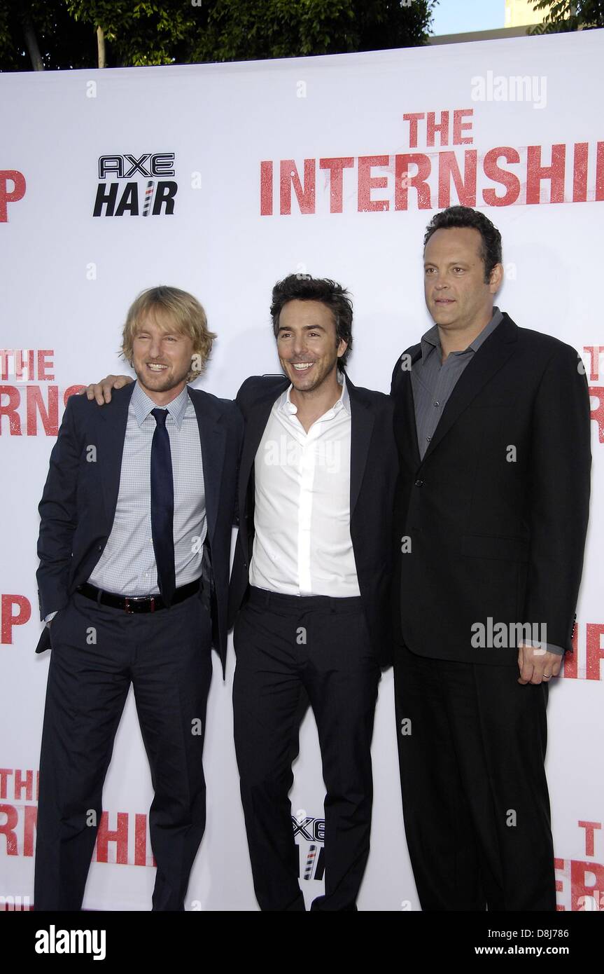 Los Angeles, CA, USA. May 29, 2013. Owen Wilson, Shawn Levy, Vince ...