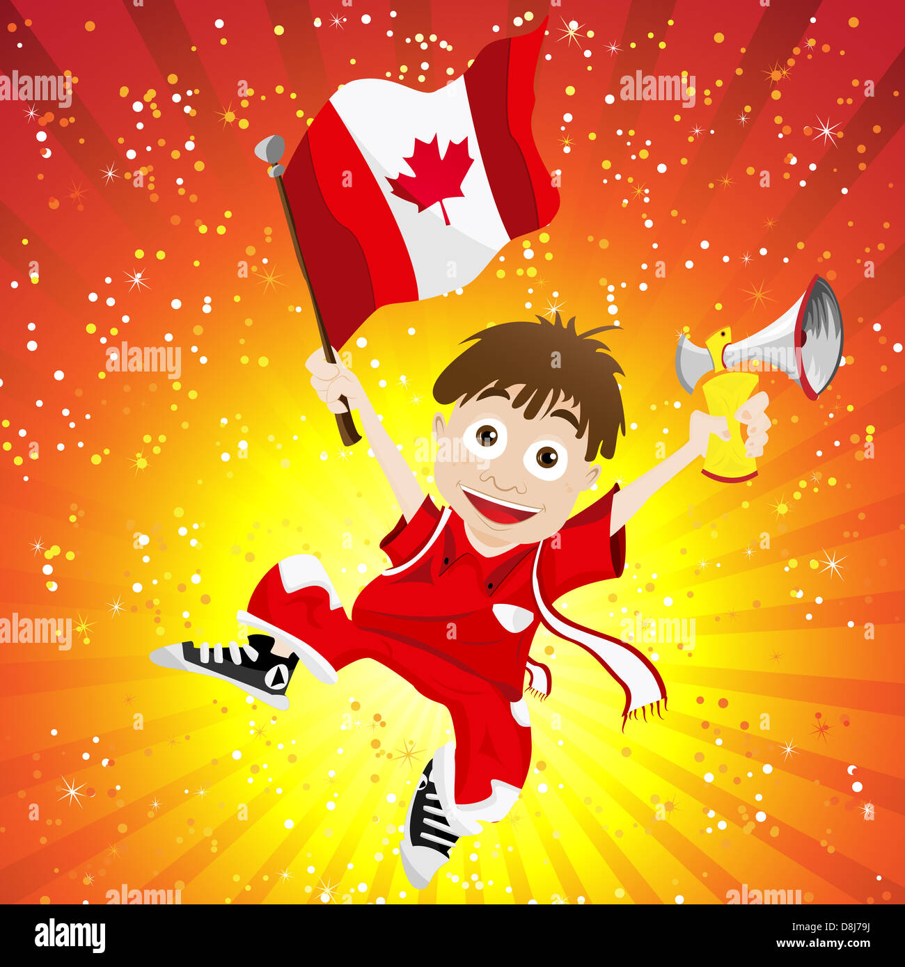 Canadian man wave flag hi-res stock photography and images - Alamy