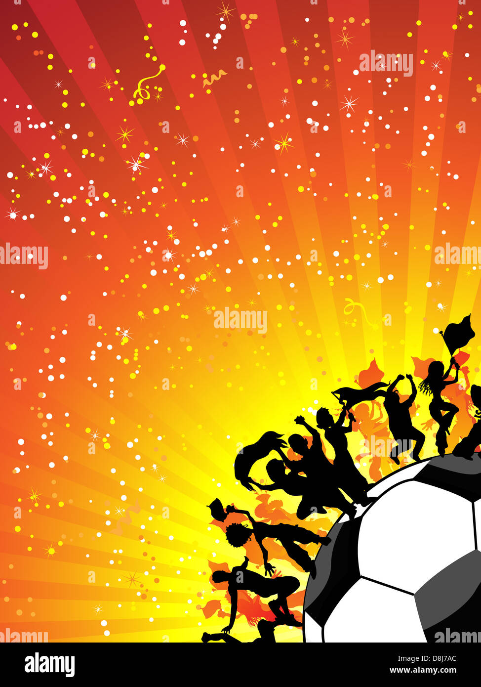 Huge Crowd Celebrating Soccer Game. Editable Vector Image Stock Photo ...