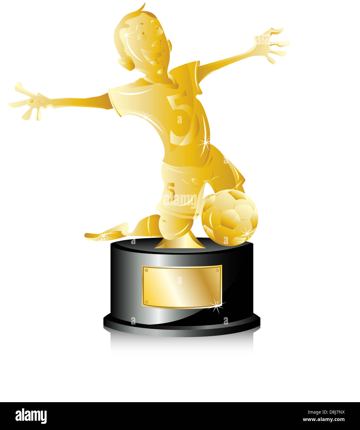 Soccer Golden Trophy First Place. Editable Vector Illustration Stock ...