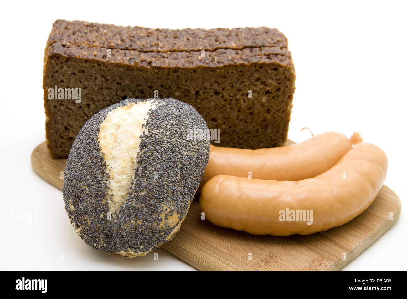 Frankfurter with wholemeal bread Stock Photo - Alamy