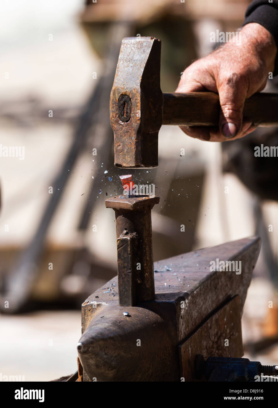 Iron forging a close up Stock Photo - Alamy