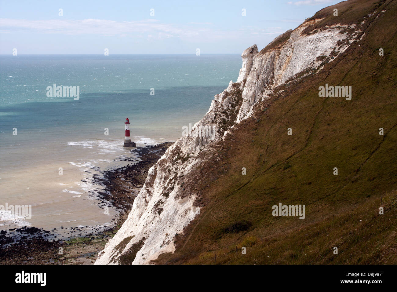 Beachy Head cliffs and lighthouse Stock Photo - Alamy