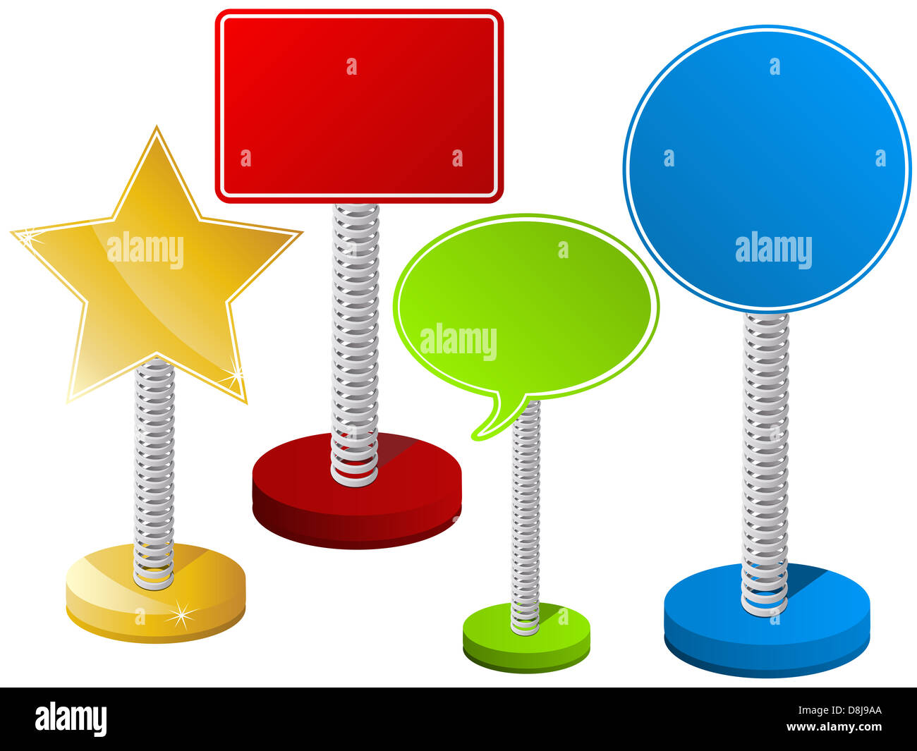 Vector - Set of Colorful Text Box on Metal Spring Stock Photo - Alamy