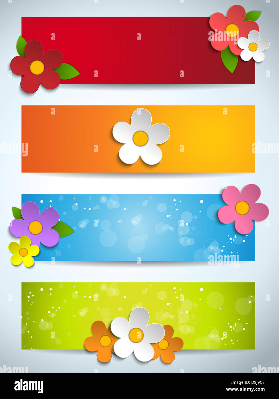 Vector - Beautiful Spring Flowers Set of Banners Stock Photo - Alamy
