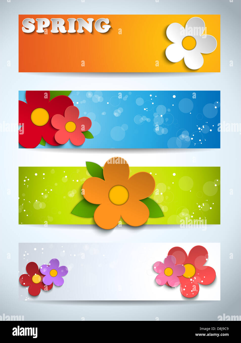 Vector - Beautiful Spring Flowers Set of Banners Stock Photo - Alamy