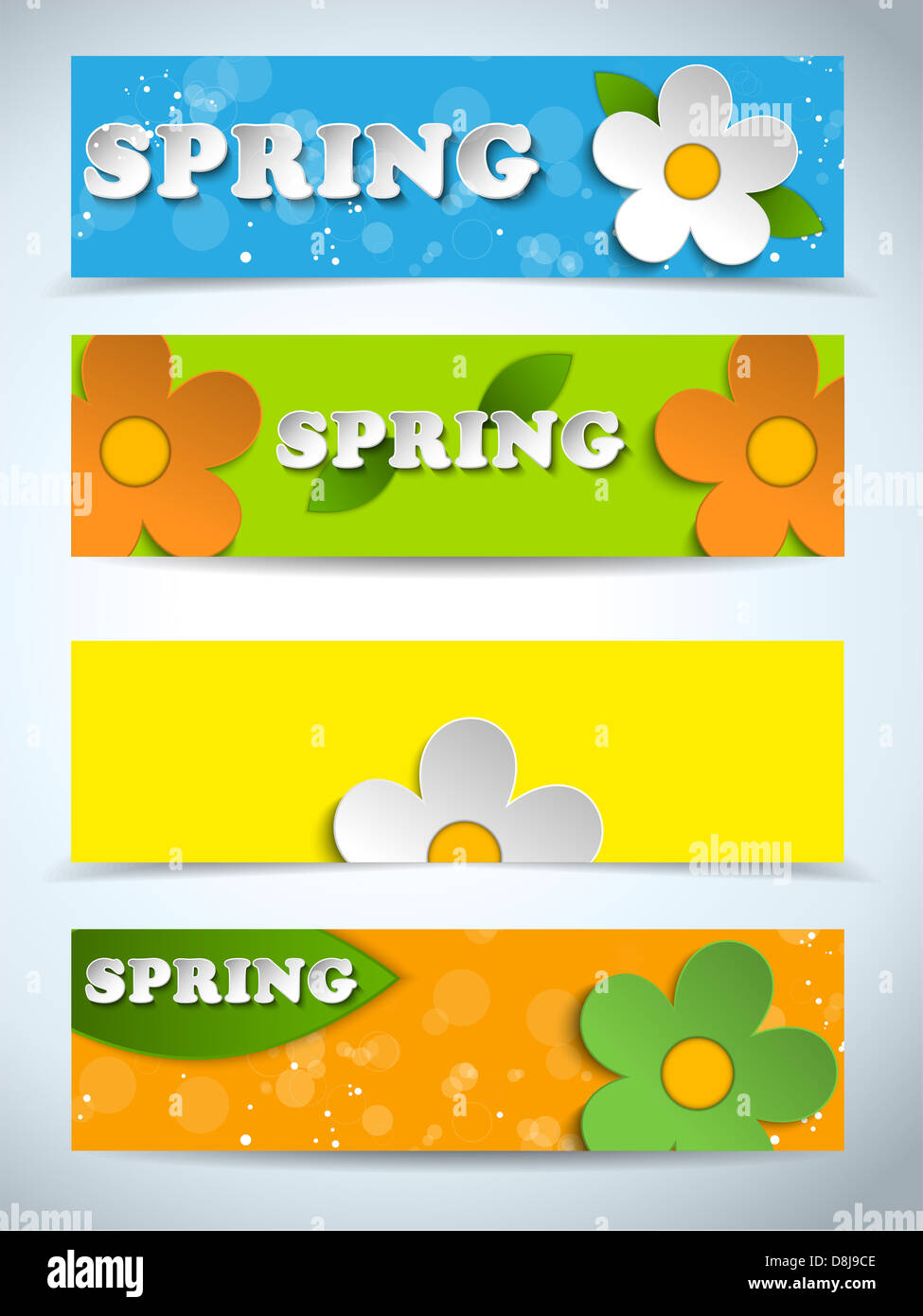 Vector - Beautiful Spring Flowers Set of Banners Stock Photo - Alamy