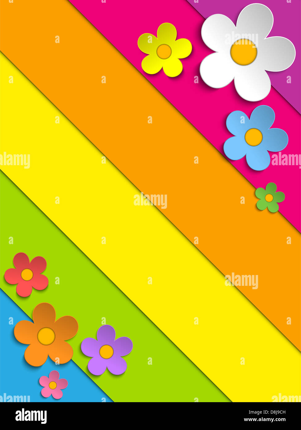 Vector - Beautiful Spring Flowers Rainbow Background Stock Photo - Alamy