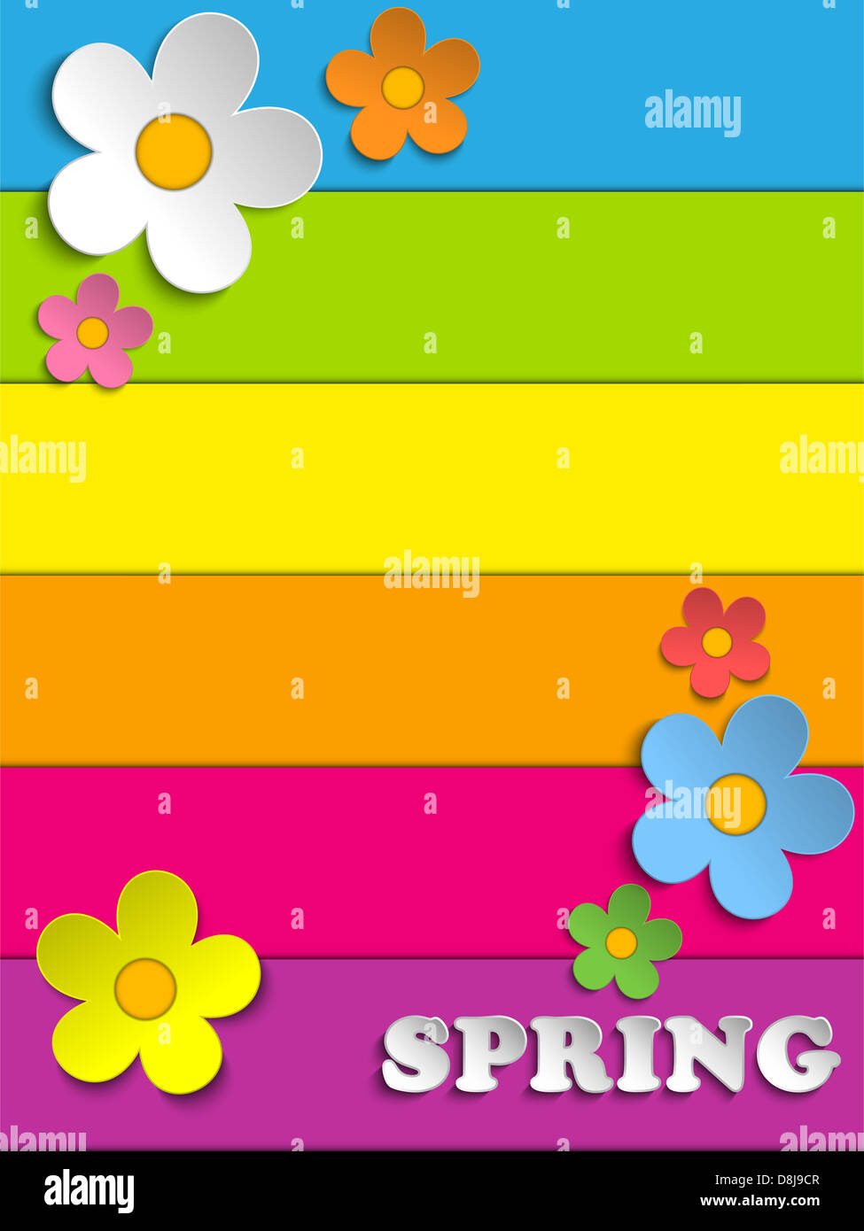 Vector - Beautiful Spring Flowers Rainbow Background Stock Photo - Alamy
