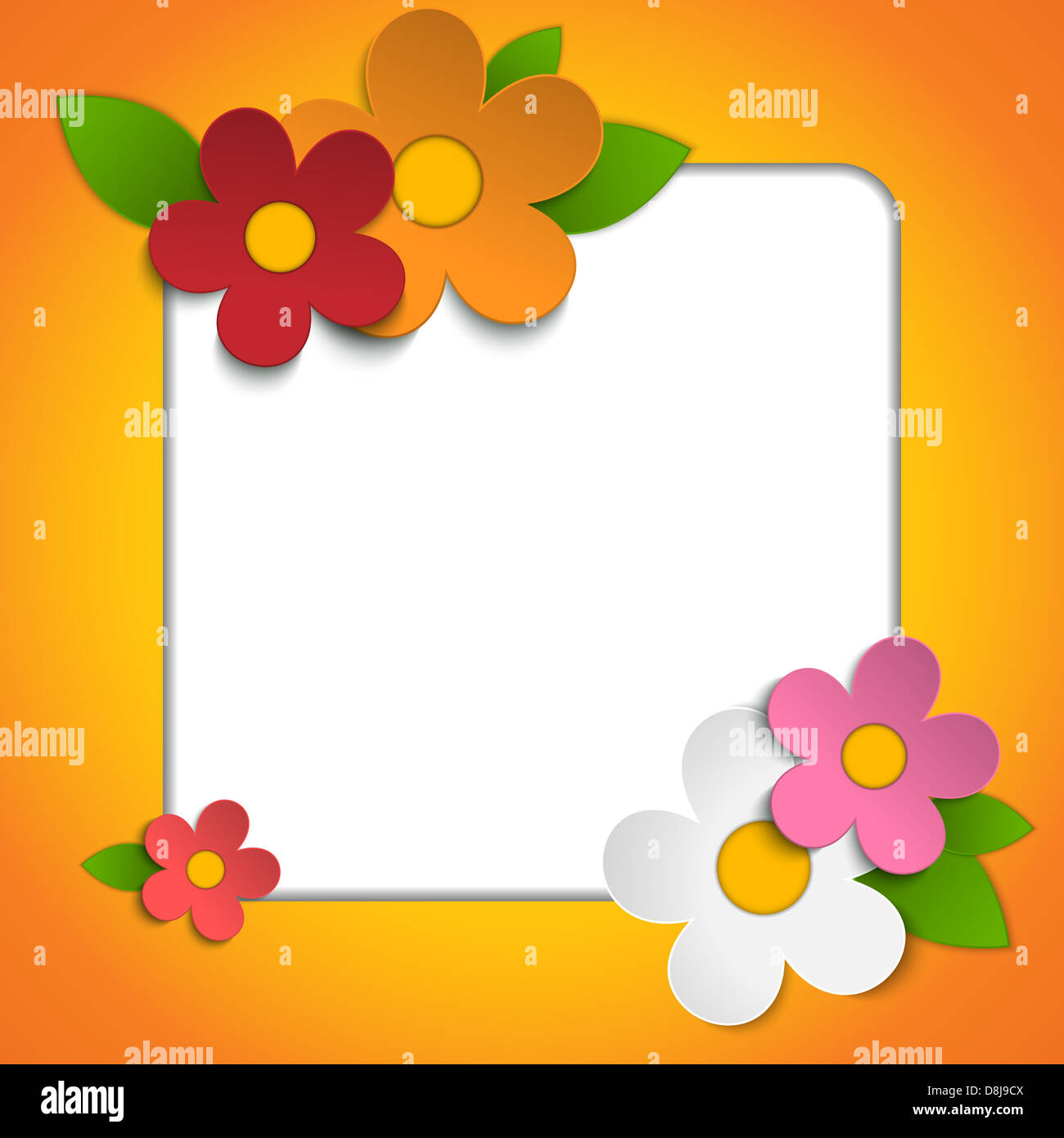 Vector - Beautiful Spring Flowers Orange Background Stock Photo - Alamy