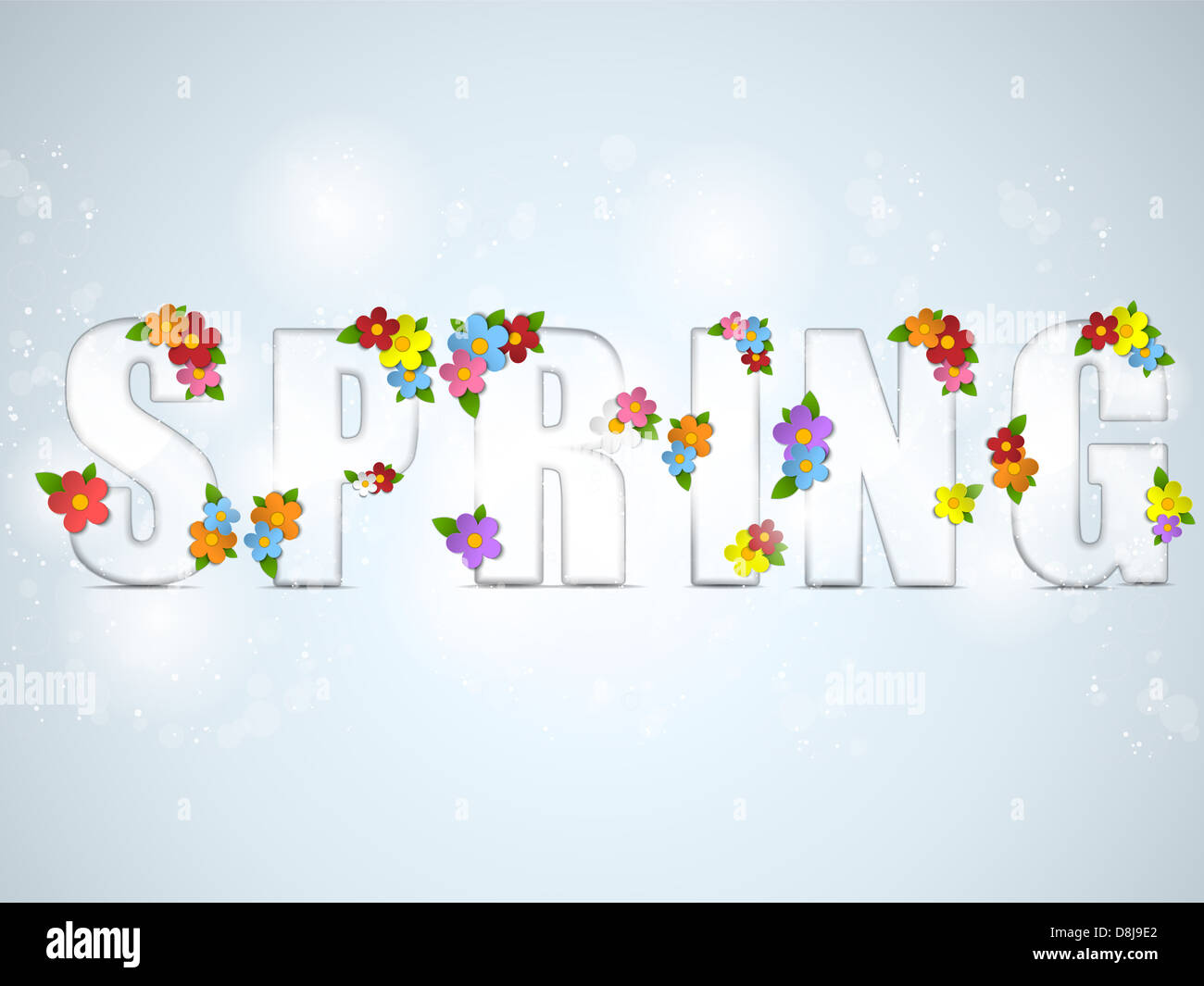 Vector - Alphabet Glass Spring with Flowers Stock Photo - Alamy