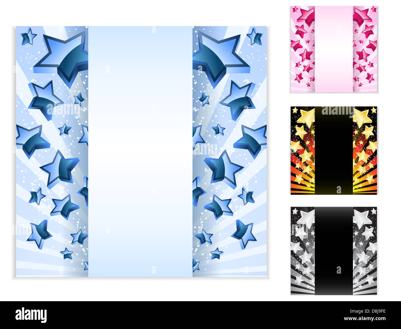 Vector - Star Card with Stripes. Set of 4 layouts Stock Photo - Alamy