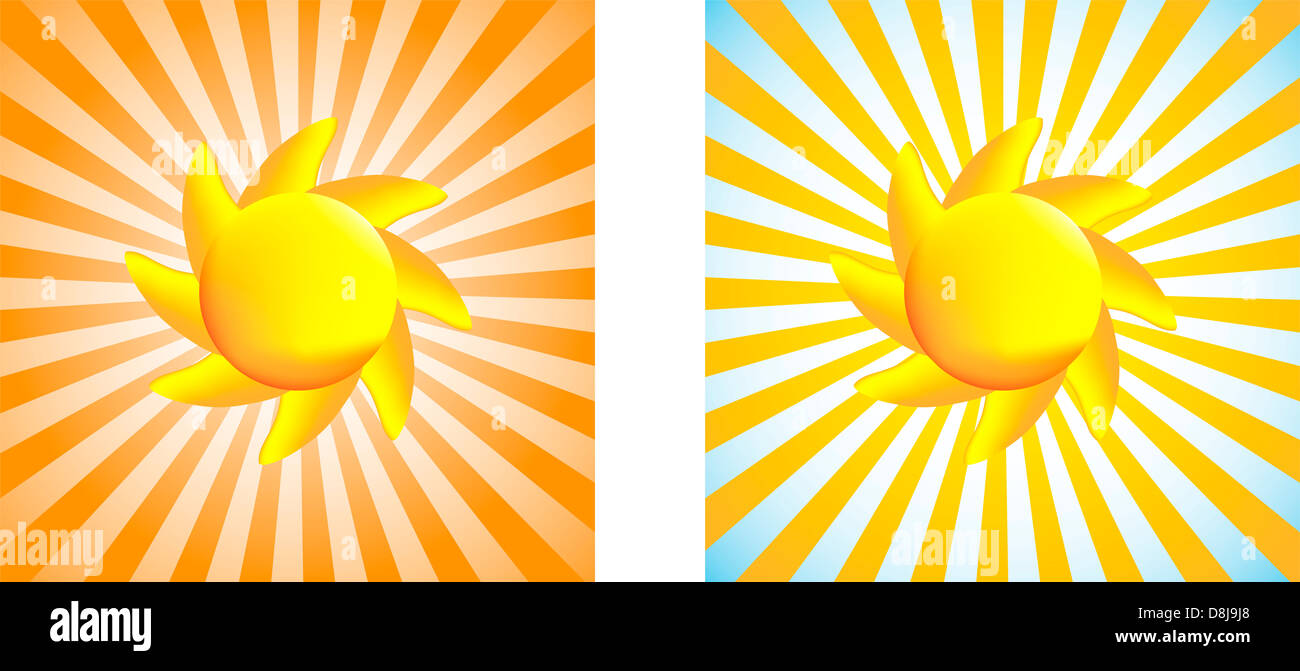 Beautiful sun with mesh gradient and stripes background Stock Photo - Alamy