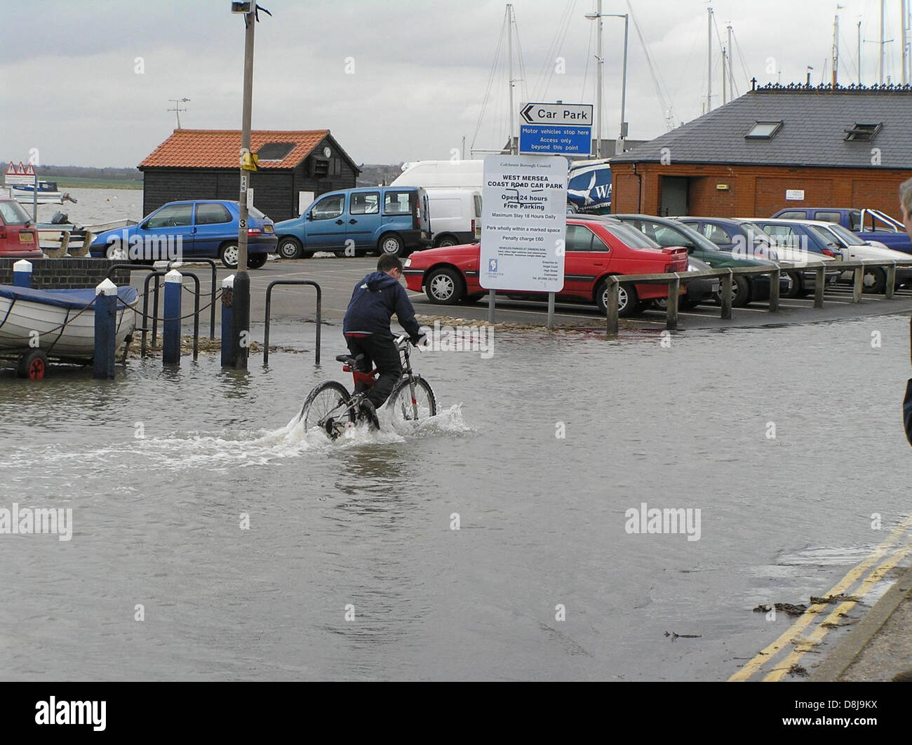 High tide at Mersea Essex UK Stock Photo - Alamy