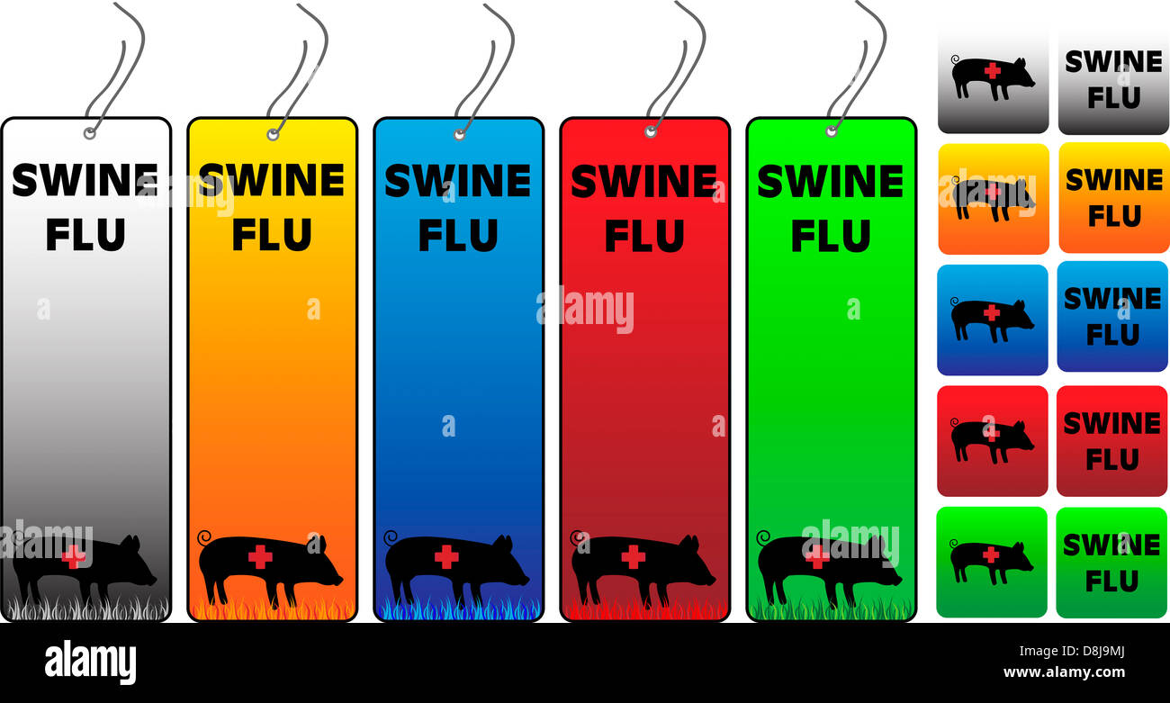 Swine Flu Banners 5 colors horizontal and vertical orientation Stock ...