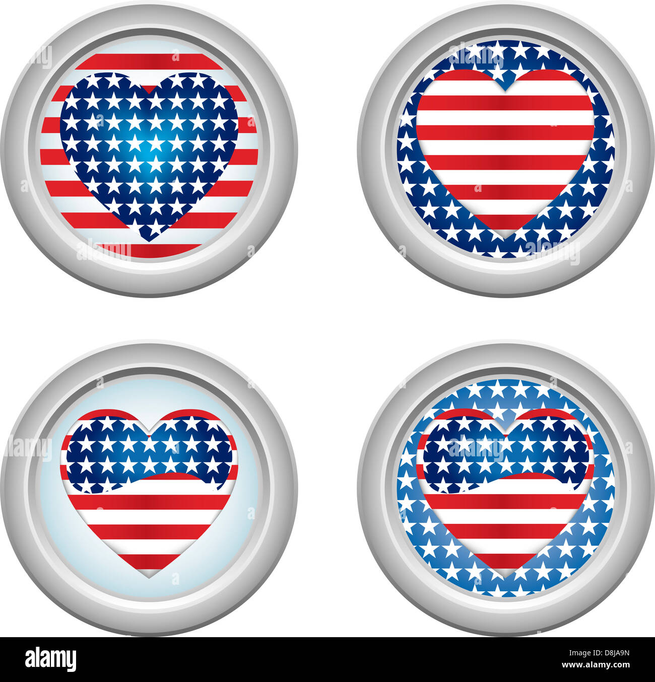 USA Stars and Stripes Buttons Fourth of July Stock Photo - Alamy