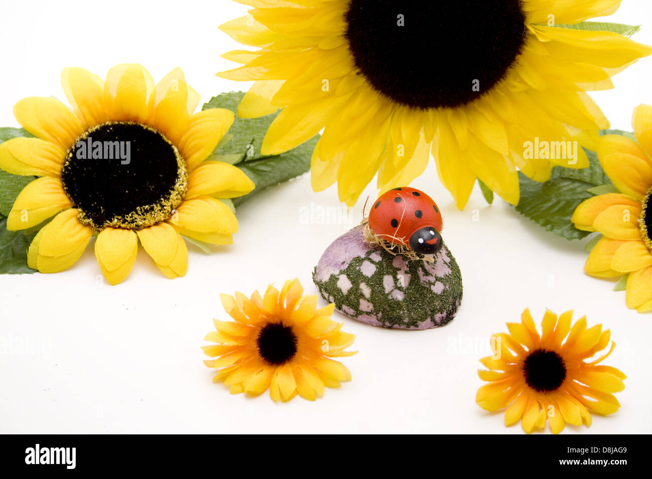 Sunflowers with ladybug Stock Photo - Alamy