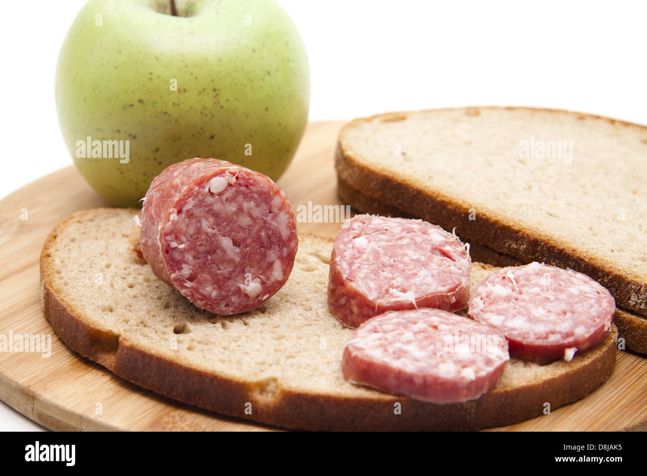 Salami bread with apple Stock Photo - Alamy